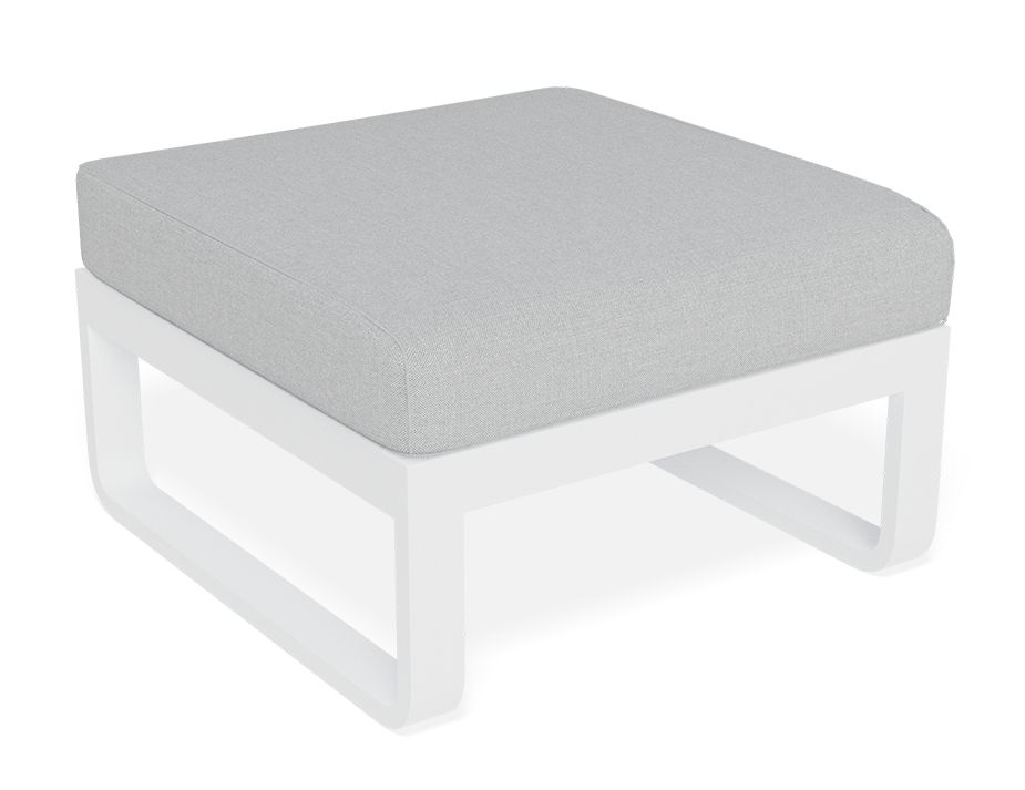 Stylish Fino Ottoman with white frame for patio
