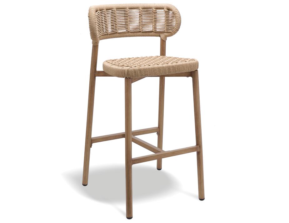 Maya Rope Outdoor Teak Bar Stool | Relaxhouse
